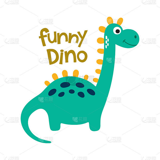 可爱的恐龙矢量插图