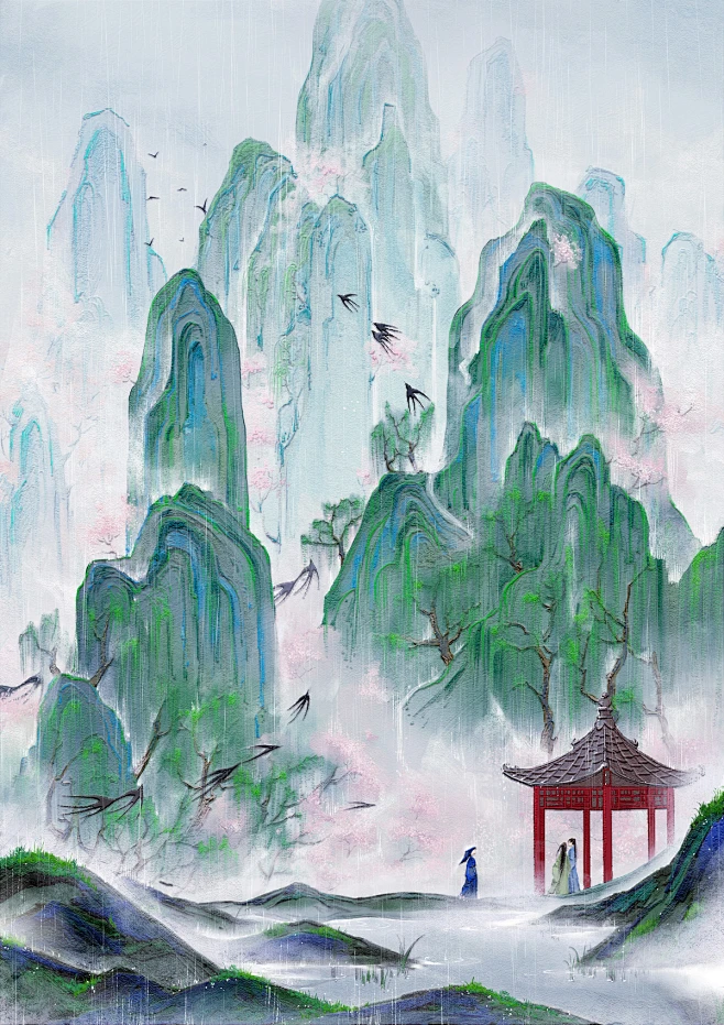 谷雨_猫小叶__插画师作品_涂鸦王国gracg.com-花瓣网
