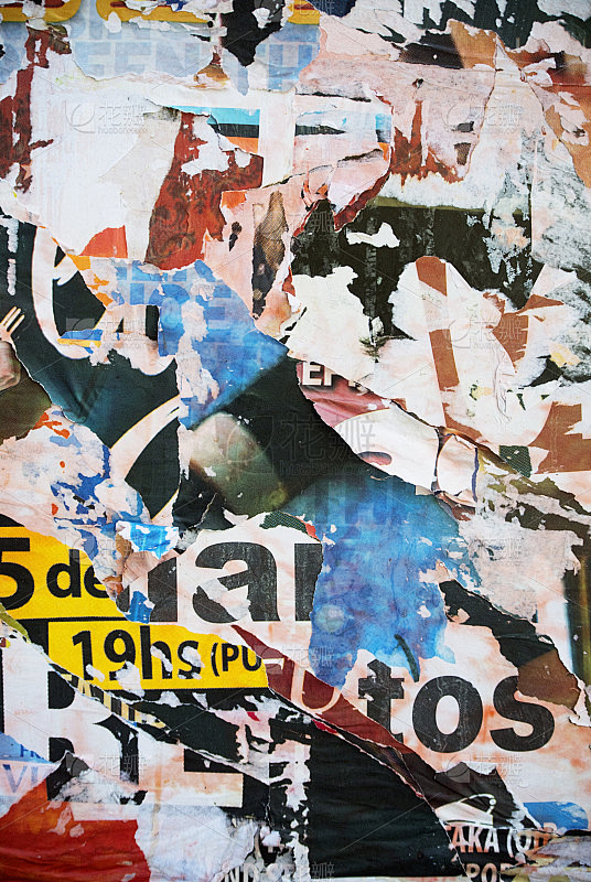 随机背景拼贴纸印刷纹理的墙壁