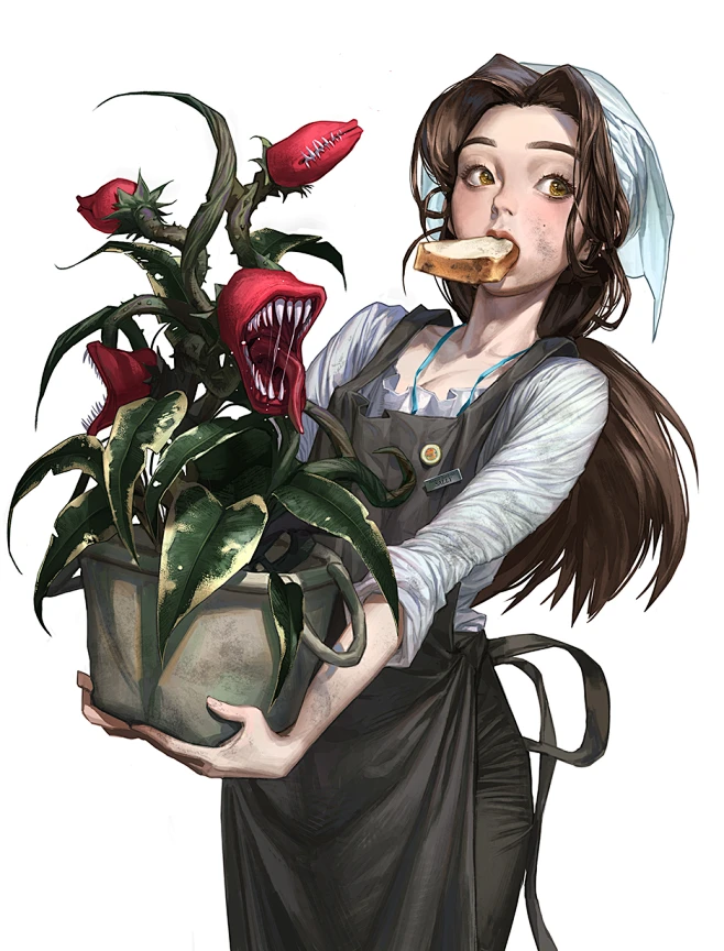 食人花 少女图片 预存图片素材 花瓣网