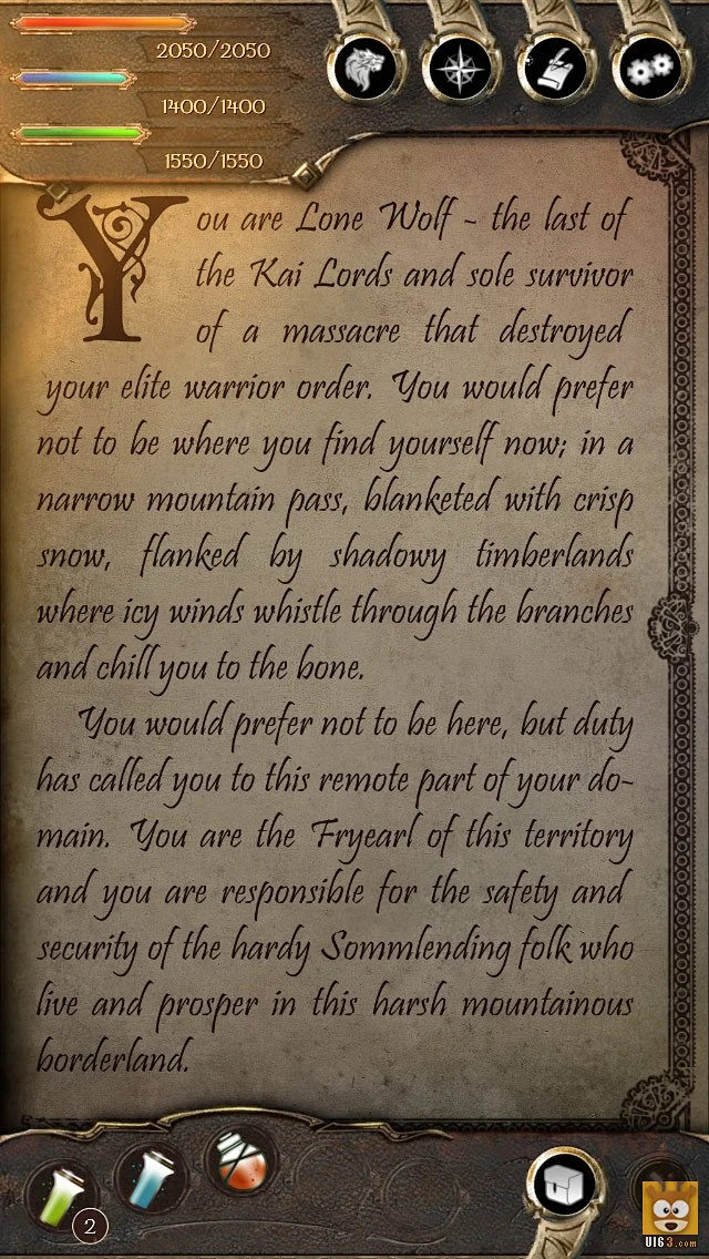 RPG游戏小说《Lone Wolf 孤狼》UI游戏界面-花瓣网