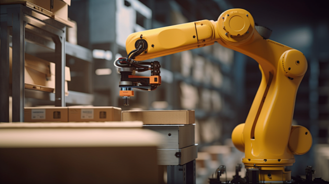 高科技自动化设备工业机械臂摄影图