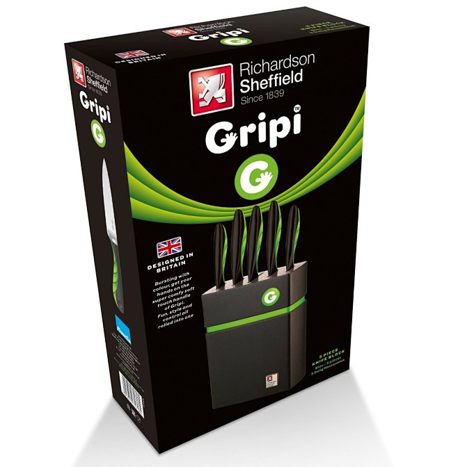 Amazon.com: Richardson Sheffield 5-Piece Gripi Knife Set with Wooden ...