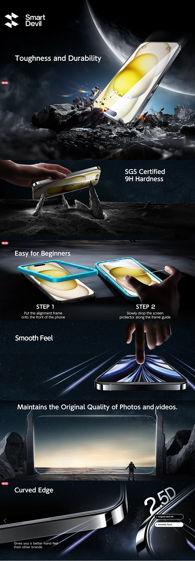 Amazon.com: SmartDevil 3 Pack Screen Protector for iPhone 15 Pro with 3 ...