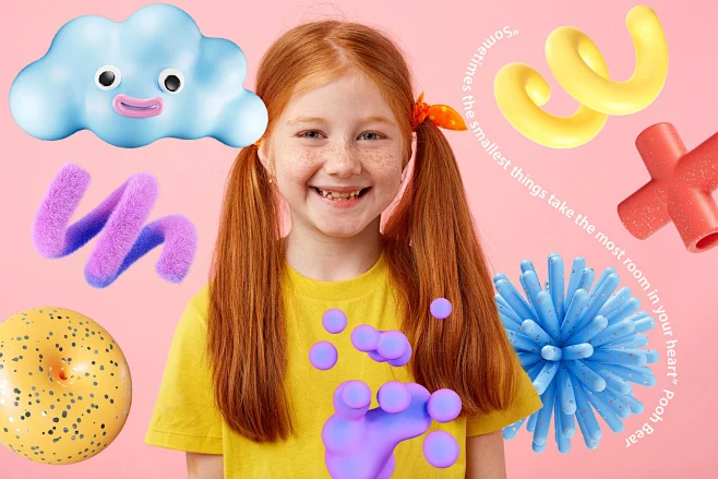 Funky Abstract 3D Shapes, Characters : Funky 3D Collection invites you ...