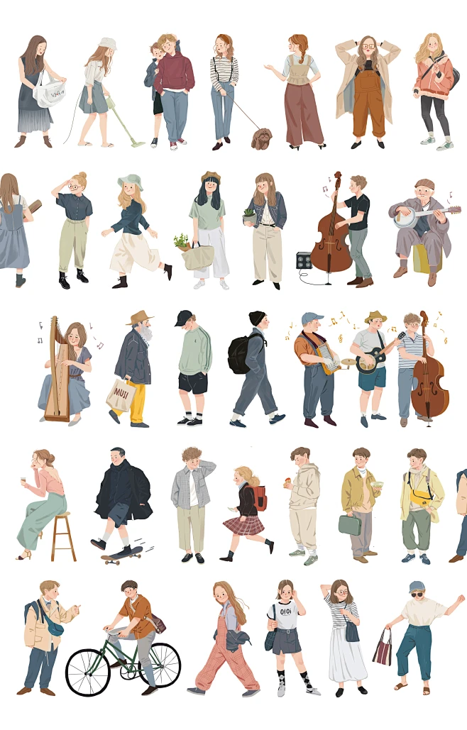 人物插画-花瓣网