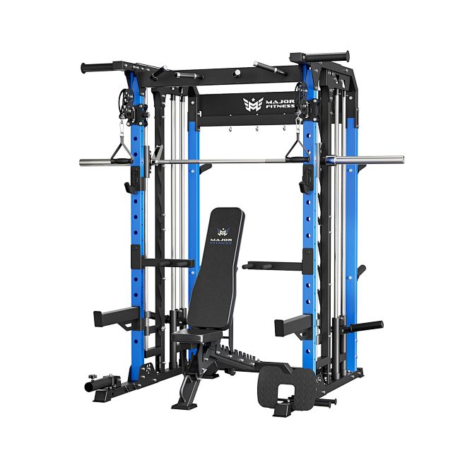 Amazon.com: Major Fitness Squat Machine Weight Stack Set with Cable ...