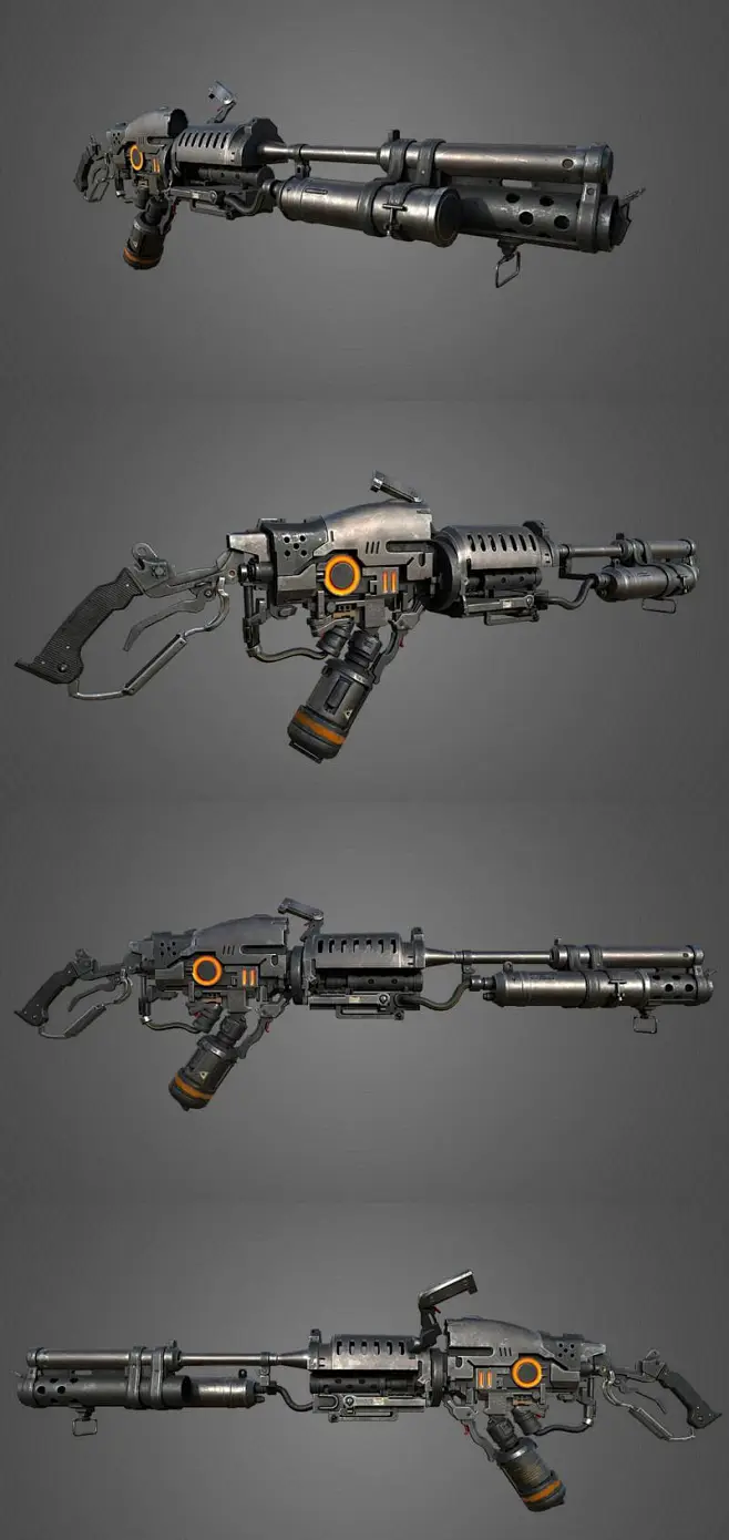 Flame Thrower火焰喷射枪3D模型（OBJ,FBX,MAX） -花瓣网