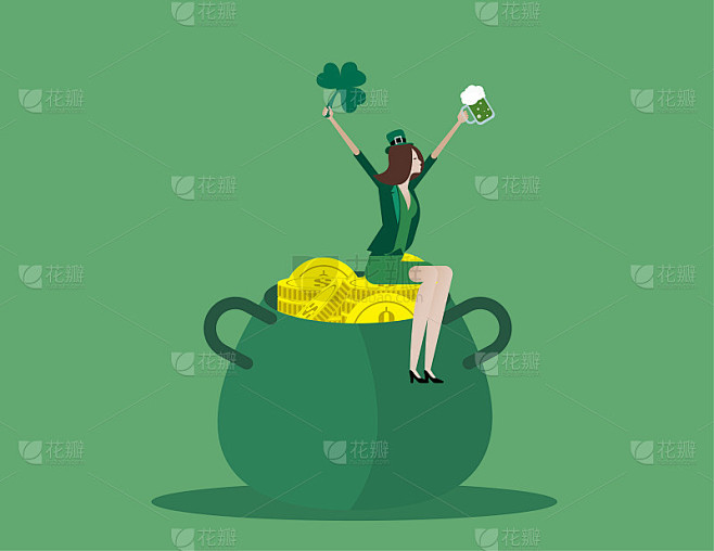 The compny people celebrate St. Patrick's Day. The