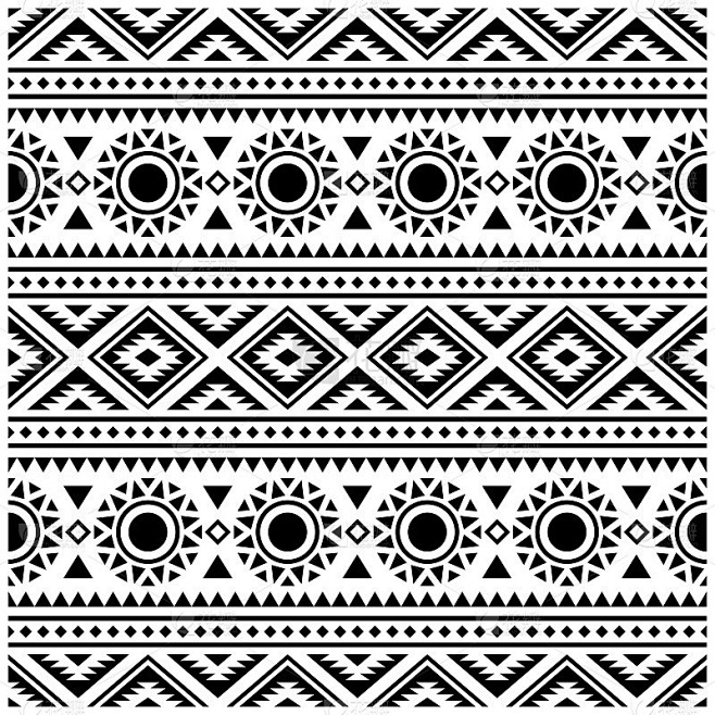 Seamless ethic pattern. Horizontal Motif.
