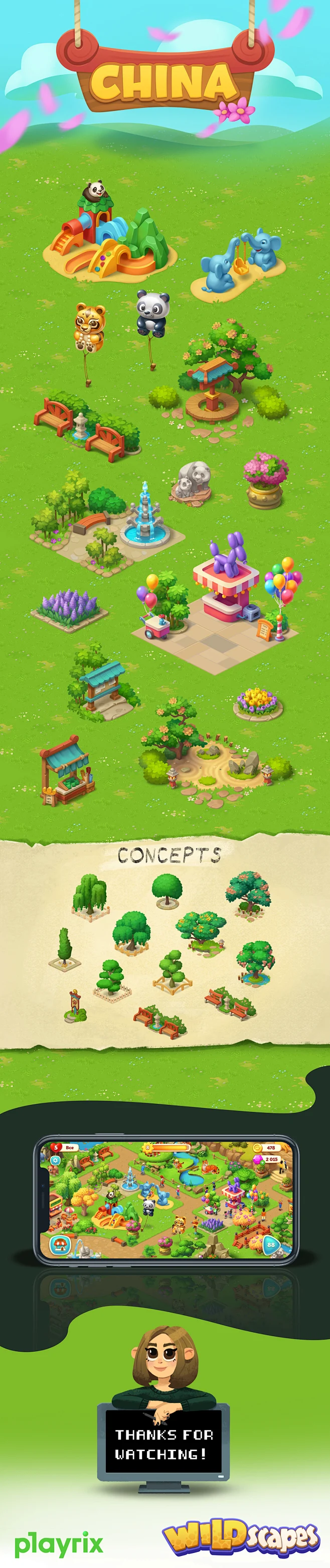 Wildscapes (Playrix) - China Areal : My 2D graphics for new project by Playrix - "Wildscapes ...