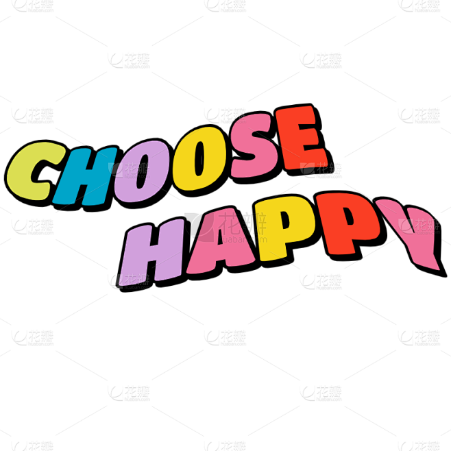 Retro Colorful Text Sticker