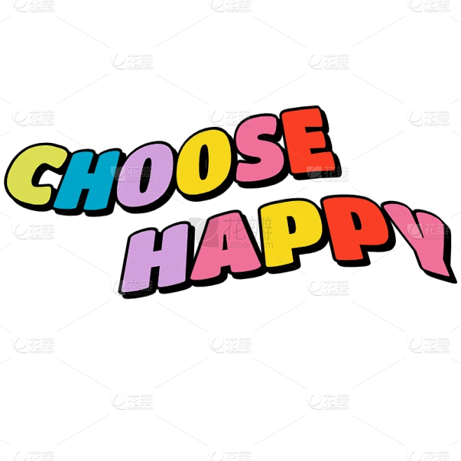 Retro Colorful Text Sticker素材-花瓣网