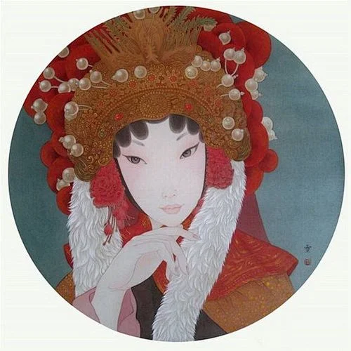 周雪的国画工笔作品《美人记》 (1)-花瓣网
