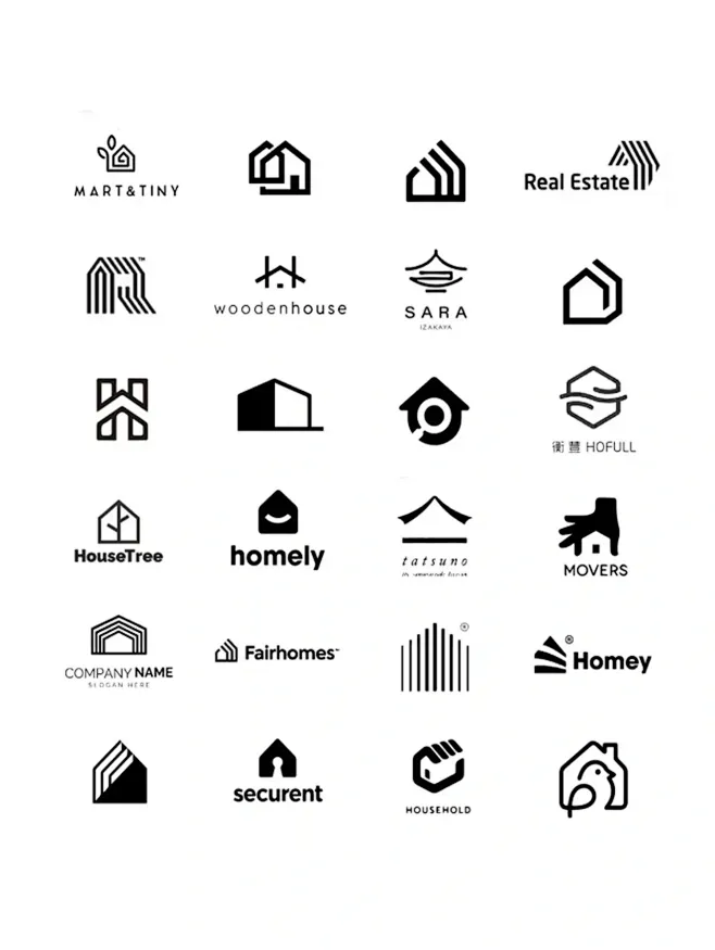 房子行业LOGO设计合集©/民宿LOGO/酒店LOG-花瓣网
