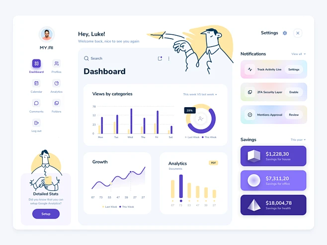 MYAI SaaS Dashboard Design dashboard clean dashboard minimal dashboard ...