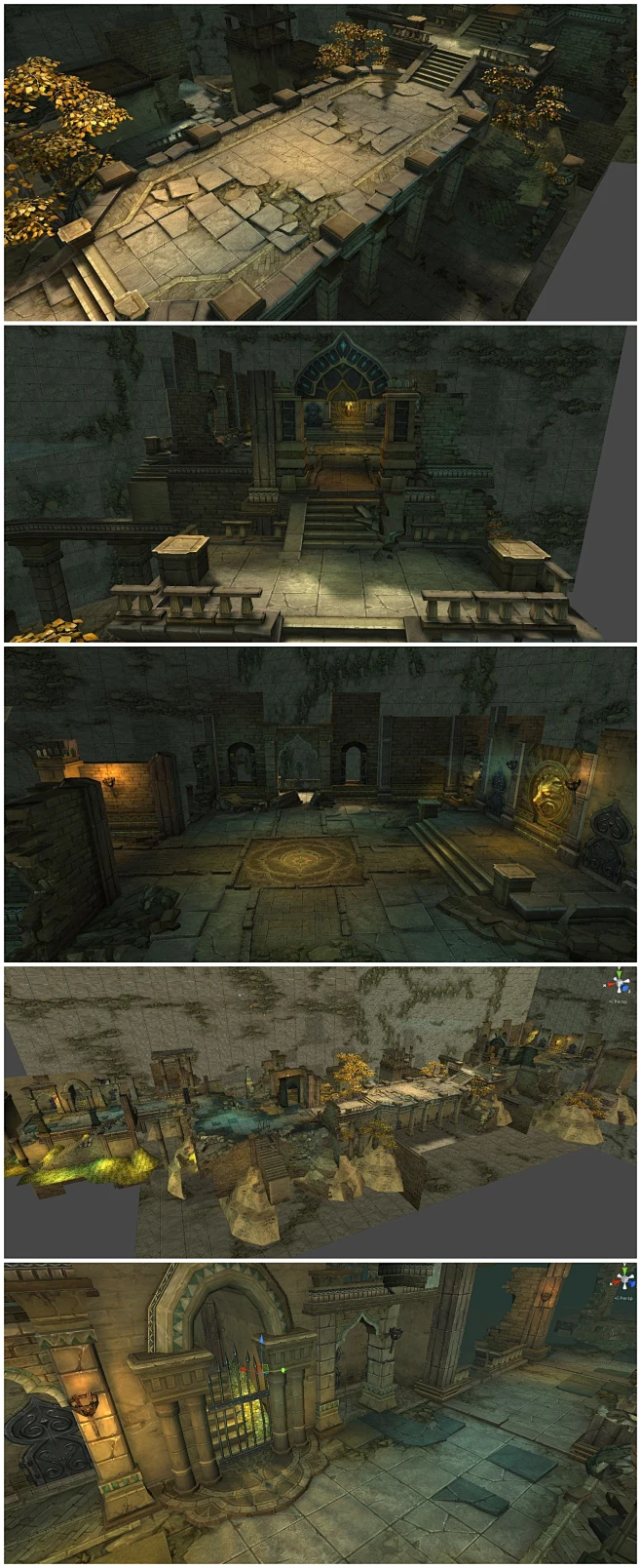 游戏美术素材 暗黑血统魔幻写实地宫宫殿奇迹遗迹场景 3D模型 U3D/Unity3d手游场景 CG原画参考 CG概念场景设定 -花瓣网