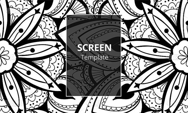 Computer screen design template with sofisticated