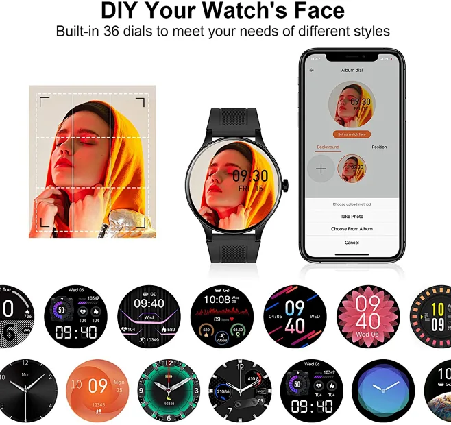 Smart Watch for Men Women, LiveGo 2022 1.3" IP68 Waterproof Smartwatch ...