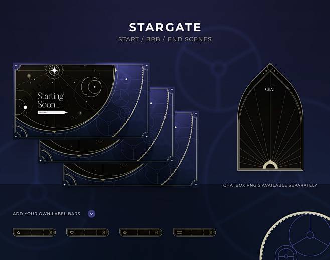 Stargate: Steampunk, Starry themed Scene Set for Twitch Streams image 2-花瓣网