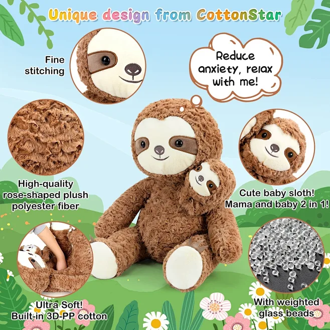 Amazon.com: CottonStar Sloth Stuffed Animal, 22 Inch Sloths Bear Cute ...