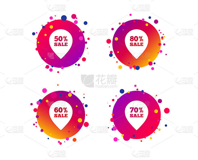 Sale pointer tag icons. Discount symbols. Vector
