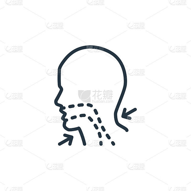 呼吸矢量图标隔离在白色背景。轮廓，细线呼吸图标用于网站设计和移动，应用程序开发。细线呼吸轮廓图标矢量