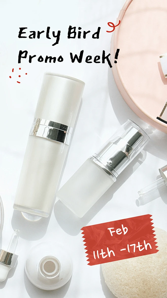Fashion Skincare Products Early Bird Promo Week Ecommerce Story素材-花瓣网
