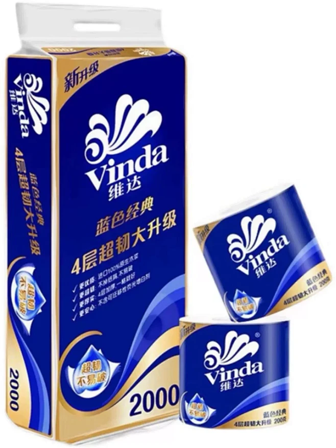 维达卷纸6条60卷V4073蓝色经典200g/卷4层有芯卷筒厕纸家用卫生纸-淘宝网-花瓣网