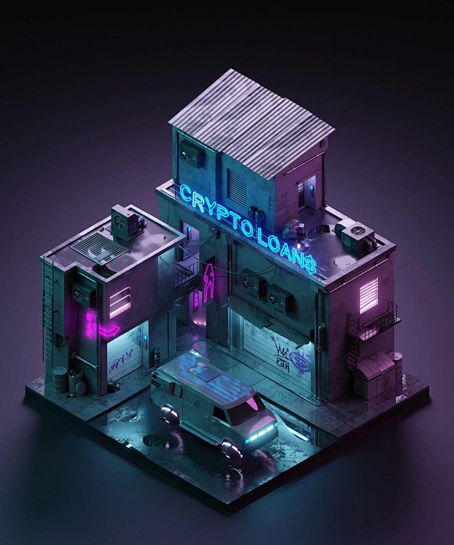 9 组惊艳的 C4D 建筑群作品 by Aaron