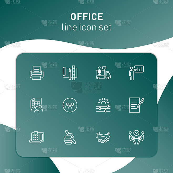 Office line icon set