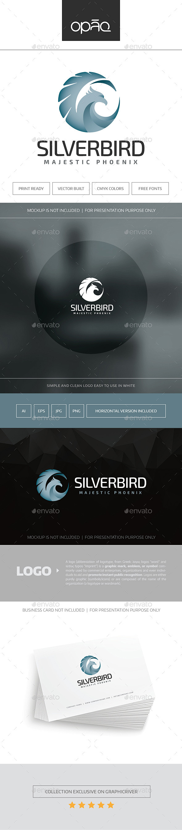 银鸟标志——动物标志模板Silver Bird Logo - Animals Logo Templates空气动力学、机构,敏捷性动物,动物 ...
