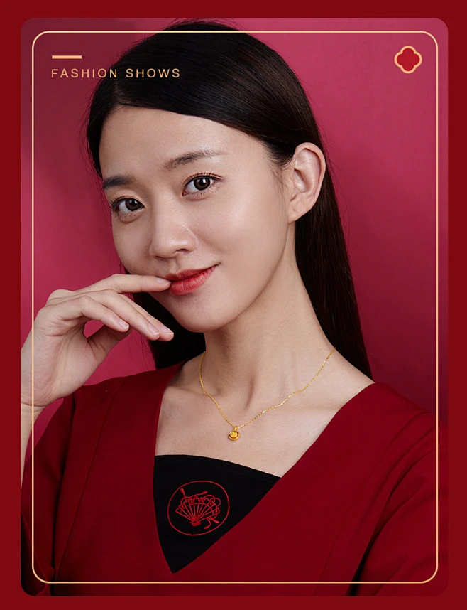 六桂福珠宝黄金福禄圆满吊坠女5D硬金足金项链锁骨链红绳手链挂坠-tmall.com天猫-花瓣网