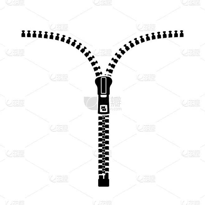 Zipper sign silhouette isolated – stock vector素材-花瓣网