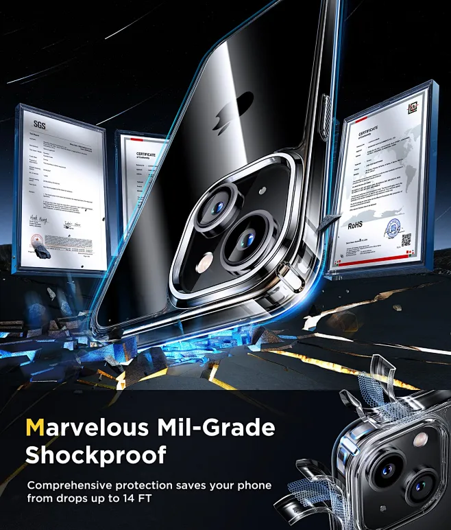 Amazon.com: Humixx for iPhone 15 Case Clear [Non-Yellowing] [14 FT ...