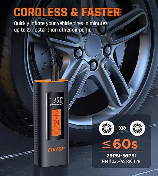Amazon.com: EDITOP Tire Inflator Portable Air Compressor, 150PSI ...