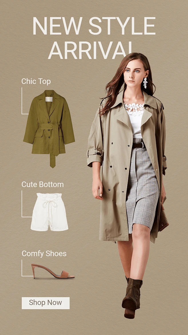 Fashion Women's Wear New Arrival Display Introduction Ecommerce Story素材-花瓣网