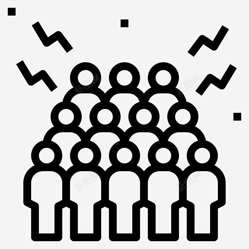 拥挤人口过剩人多图标 平面电商 创意素材