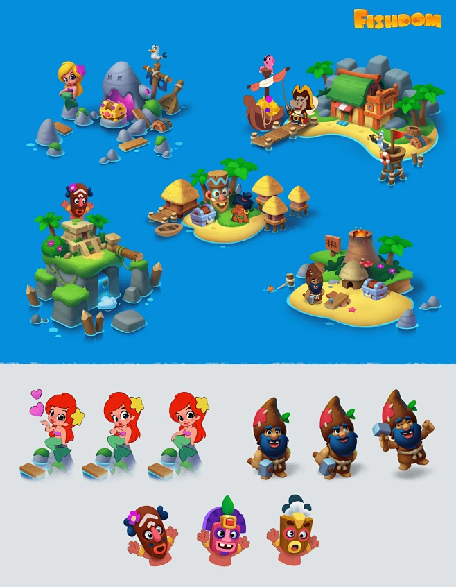 cartoon Character design concept art digital illustration islands-花瓣网