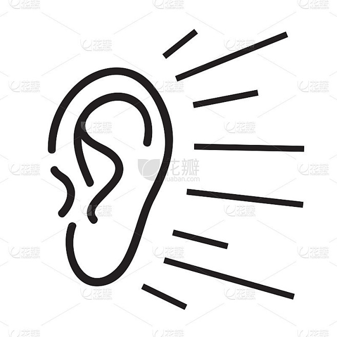 耳朵图标，矢量设计