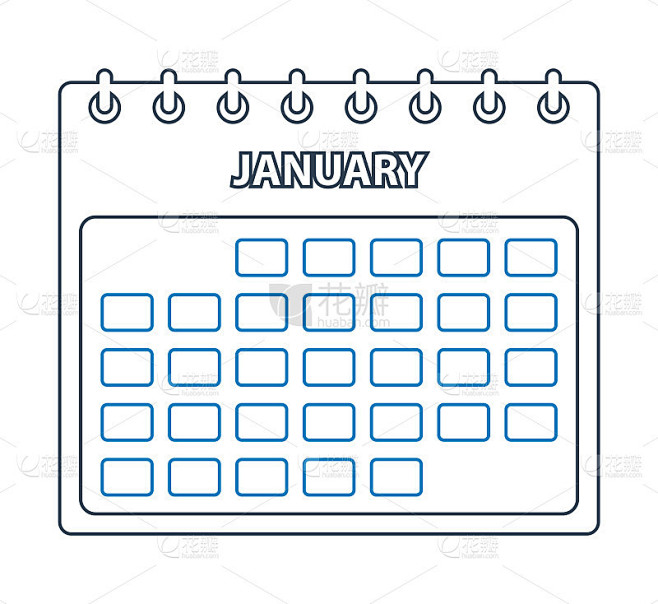 January Calendar line Icon. Editable vector EPS