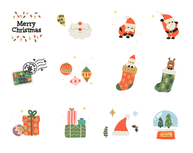 CHRISTMAS MOVING STICKERS-花瓣网
