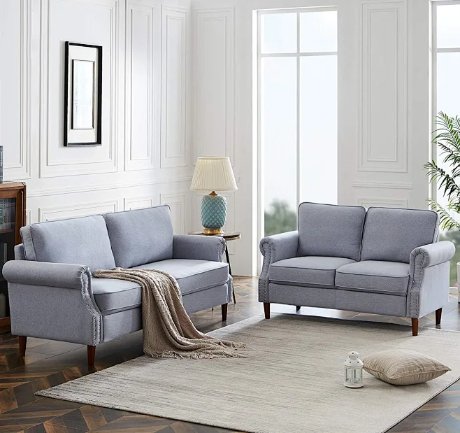 Amazon.com: Dolonm 2 Piece Sofa Sets Mid Century Modern Upholstered ...