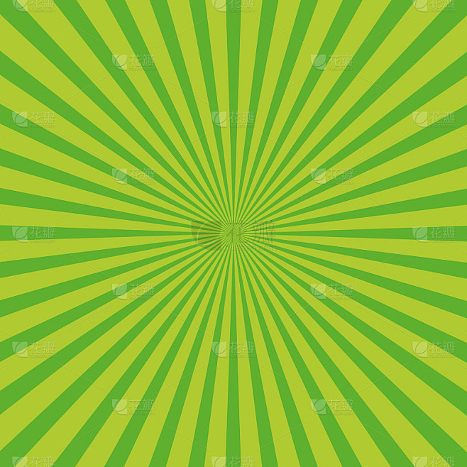 Green rays background . Vector illustration