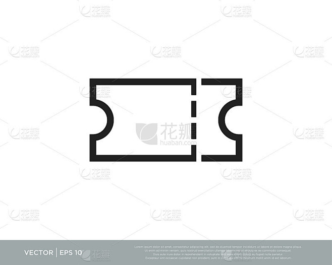 门票图标矢量插图