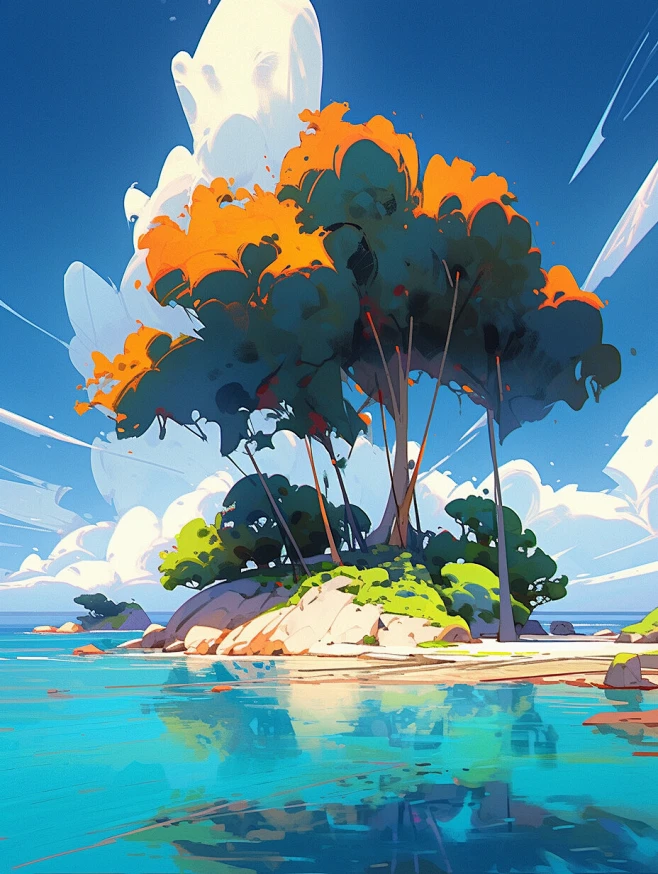 chen-zi-you-xujimo-a-vibrant-and-vibrant-tropical-islandspringhigh ...