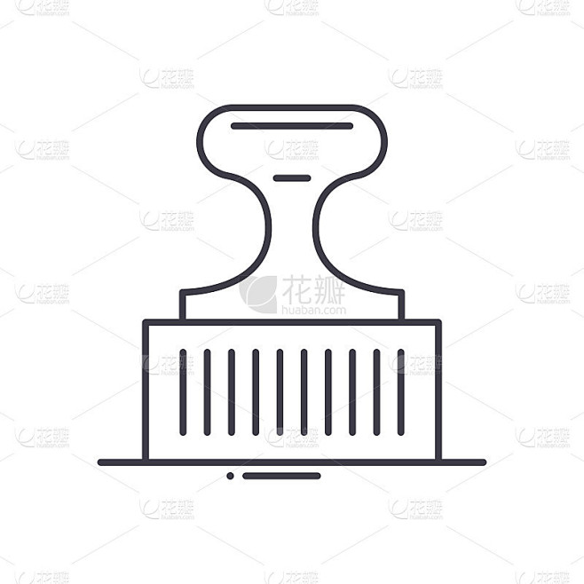 Approved stamp icon, linear isolated illustration,