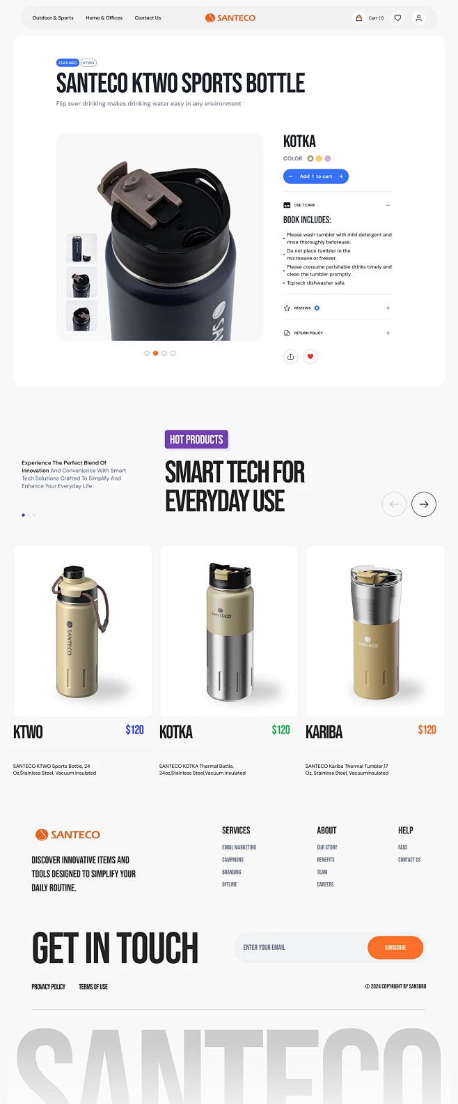 Santeco Smart Tech Bottle eCommerce - Product Details by Sans Design ...
