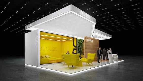 Exhibition stand " NEUSTAR" 72 sq.m., 3 sides open. UK LondonDesign by ...