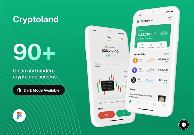 Cryptoland - Crypto Market App UI Kit⎪数字货币市场 UI 套件-花瓣网